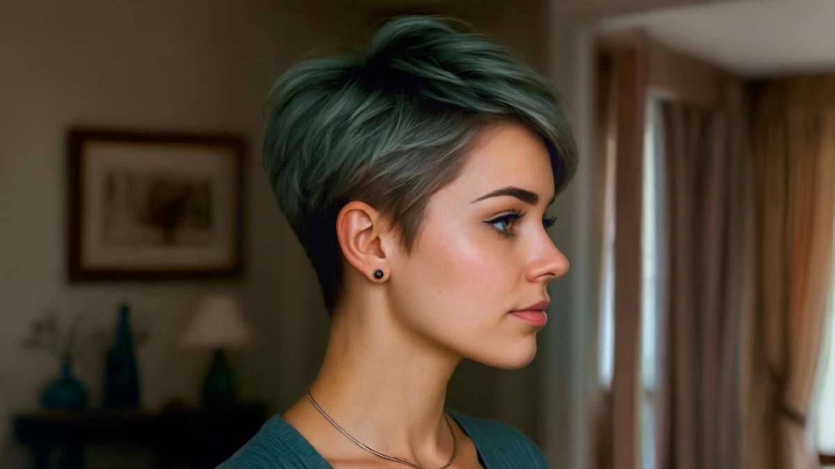 Modern Pixie Cuts with Teal Flair and Defined Structure - Likeeed